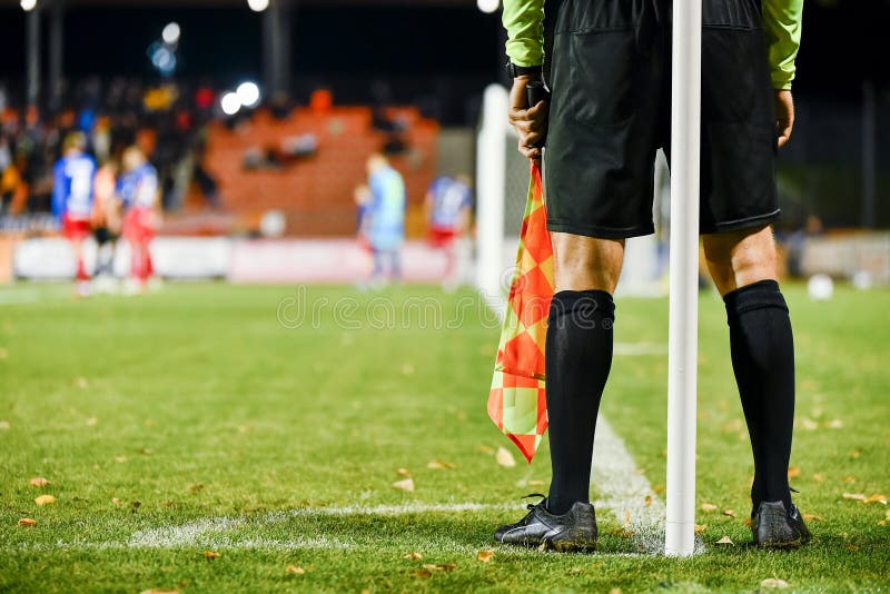Touchline football referee stock image. Image of activity - 258528183