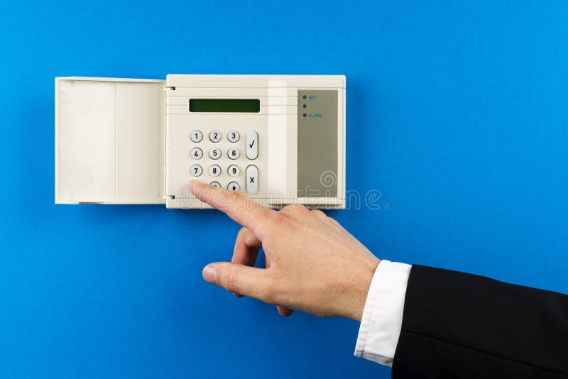 Touchpanel To Activate the Alarm Stock Image - Image of digital ...