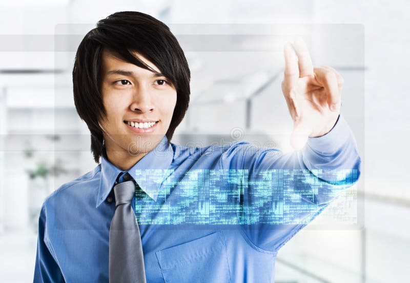 Touchscreen stock photo. Image of portrait, business - 23912568