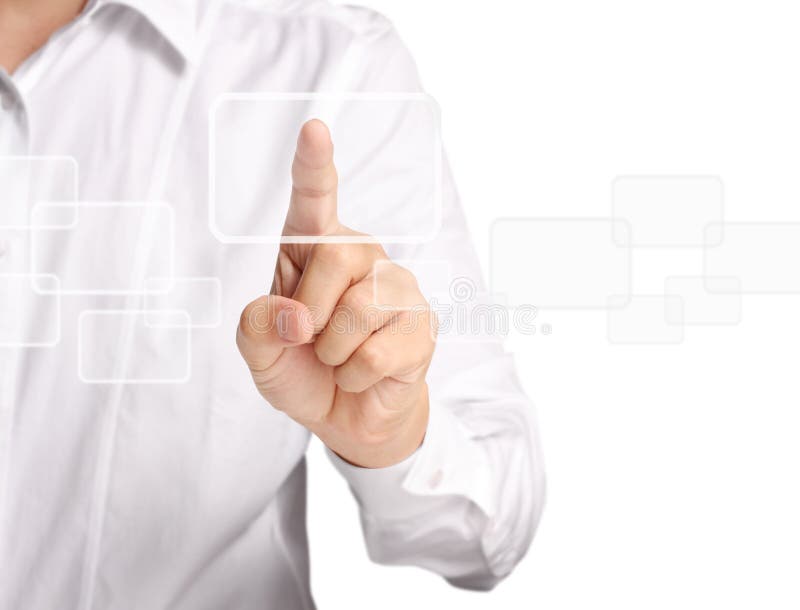 Touchscreen button stock illustration. Illustration of businessman ...