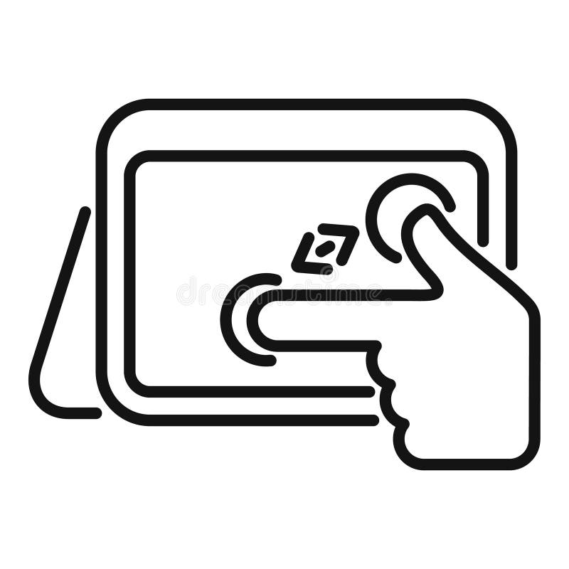 Touchscreen Device Line Art Icon Stock Illustration - Illustration of ...
