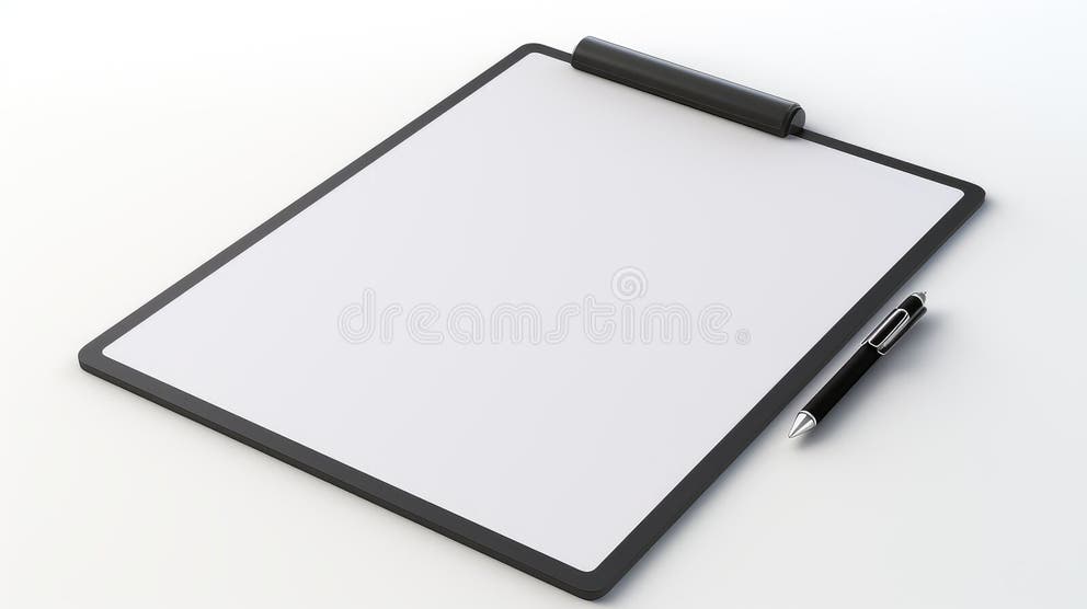 Touchscreen Digital Clipboard Isolated White Stock Illustration ...