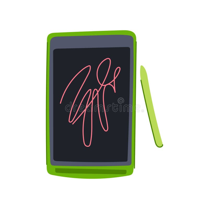 Touchscreen Digital Handwriting Pad Cartoon Vector Illustration Stock ...