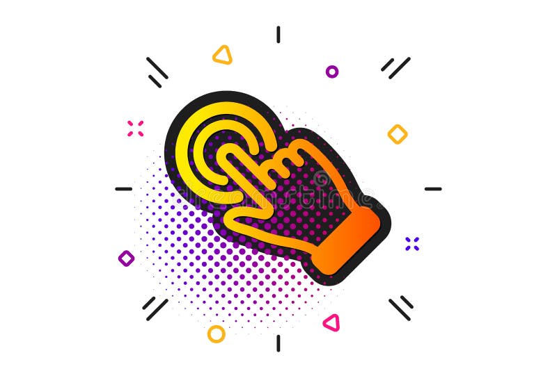 Touchscreen Gesture Icon. Click Hand Sign. Push Action. Vector Stock ...