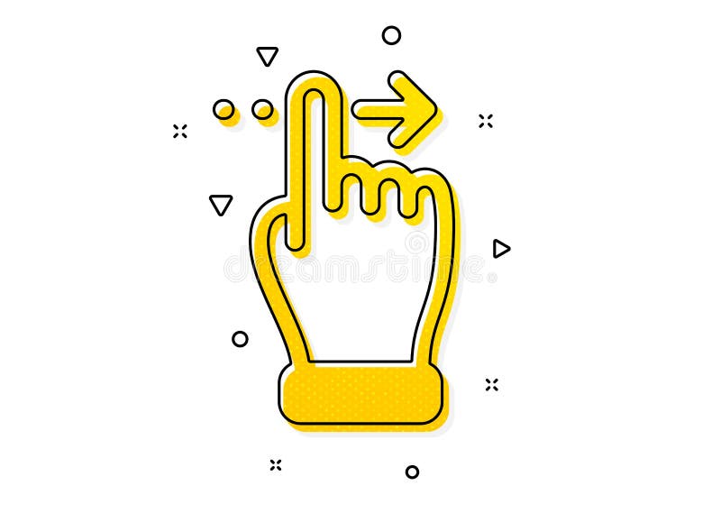 Touchscreen Gesture Icon. Slide Right Arrow Sign. Swipe Action. Vector ...