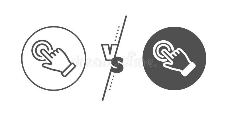 Touchscreen Gesture Line Icon. Click Hand Sign. Push Action. Vector ...