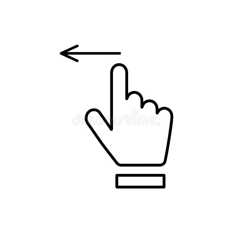 Touchscreen Gesture Line Icon. Slide Left Arrow Sign. Swipe Action ...