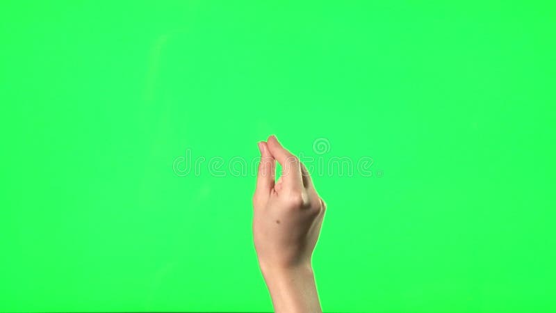 17 Touchscreen Gestures - Female Hand, on a Green Screen Stock Footage ...