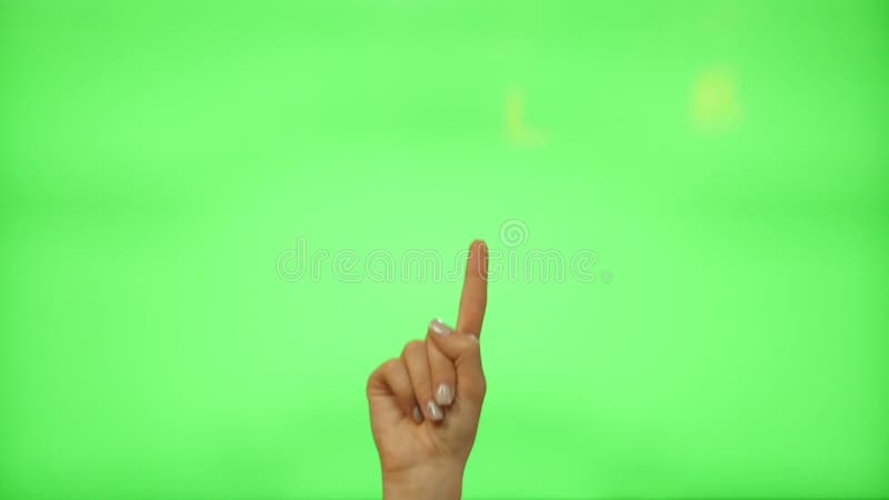 17 Touchscreen Gestures - Female Hand, on a Green Screen Stock Footage ...
