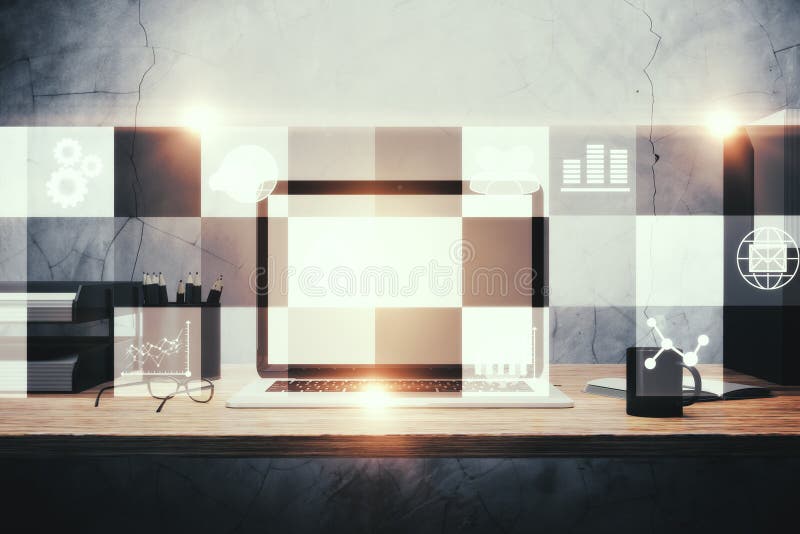 Touchscreen and Internet Concept Stock Illustration - Illustration of ...