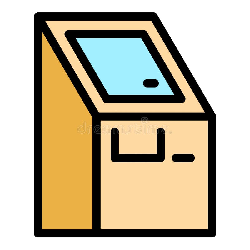 Touchscreen Kiosk Icon Vector Flat Stock Vector - Illustration of ...
