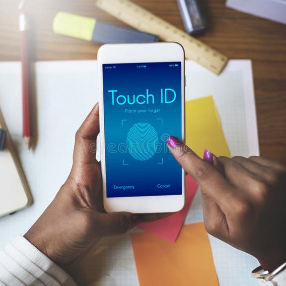 Touchscreen Lock Finger Scanner Concept Stock Image - Image of security ...