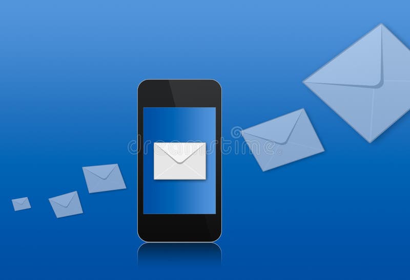 Touchscreen Phone with Letter Over the Blue Stock Illustration ...