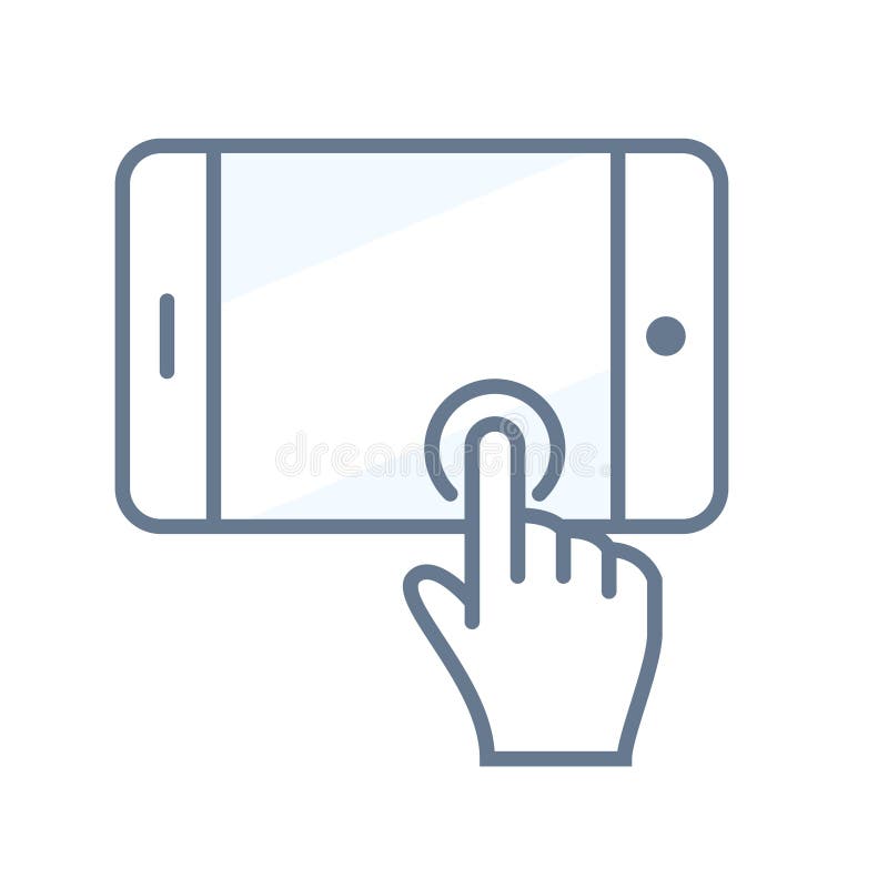 Touchscreen Pictogram Met Tablet of Smartphone Vector Vector ...