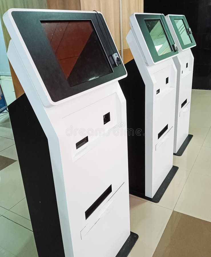 Touchscreen Queuing Machine System in a Hospital Stock Photo - Image of ...