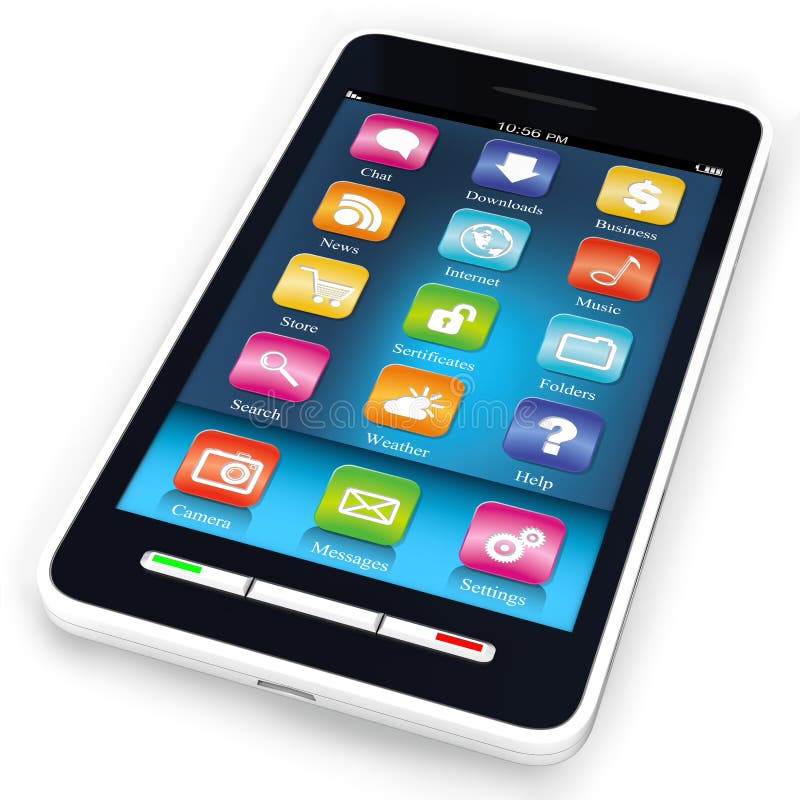 Modern Touchscreen Mobile Phone and Laptop Tablet Stock Photo - Image ...