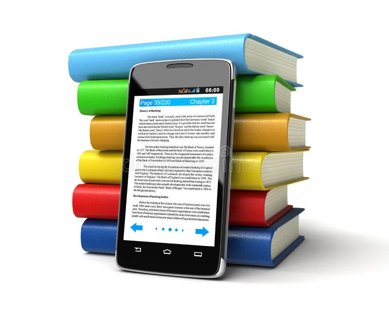 Touchscreen Smartphone and Books (clipping Path Included) Stock ...