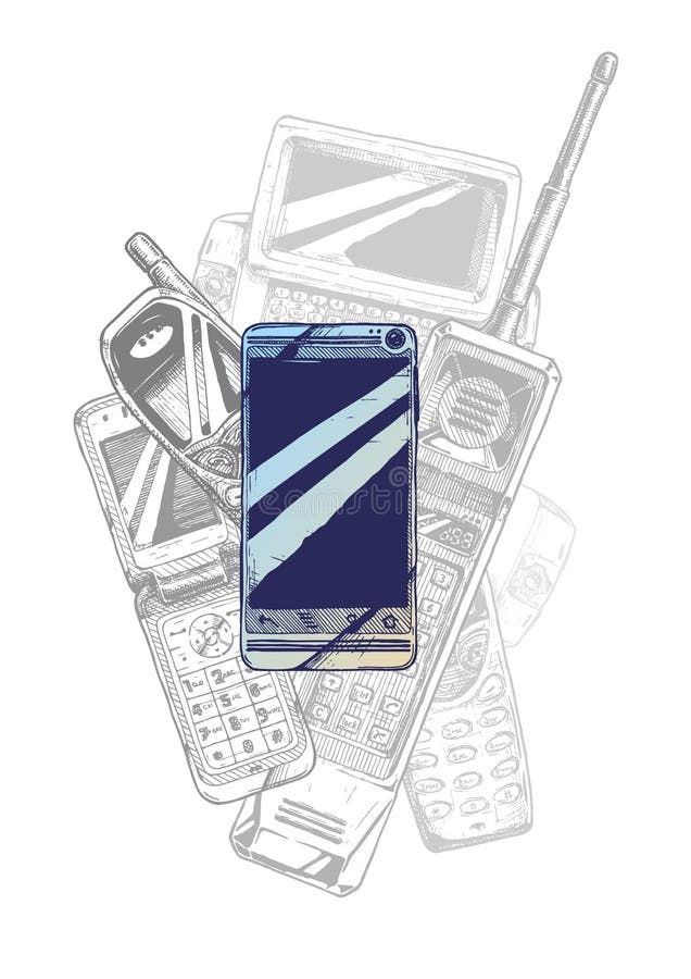 Evolution set of telephone stock vector. Illustration of call - 72150834