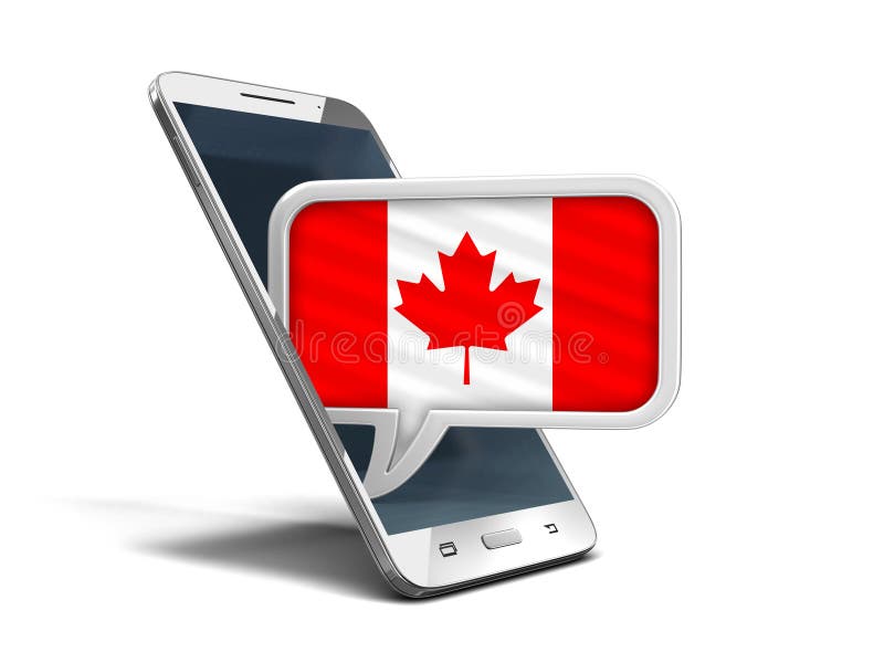 Touchscreen Smartphone And Speech Bubble With French Flag Stock ...