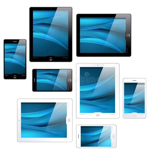 Touchscreen Tablets and Mobile Phones - Vector Stock Vector ...