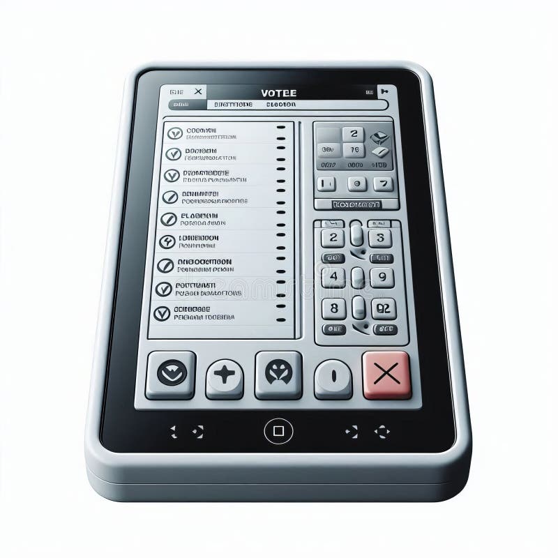 A Touchscreen Voting Machine with a Ballot Displayed Stock Illustration ...
