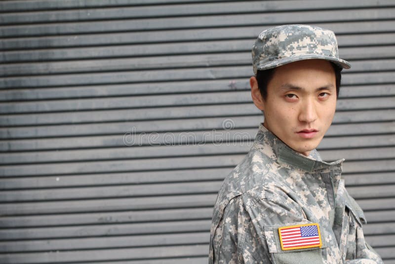 Tough Asian Army Soldier Close Up Stock Photo - Image of armed ...