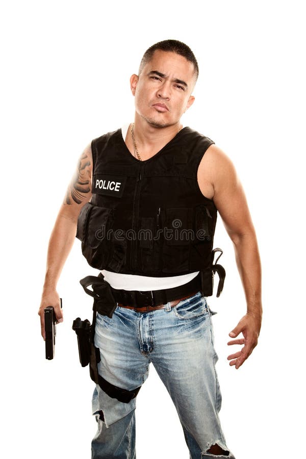 Tough Cop stock photo. Image of handsome, security, jeans - 12659560
