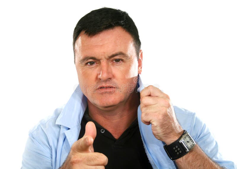 Tough Guy Pointing stock photo. Image of resolve, determination - 4360782