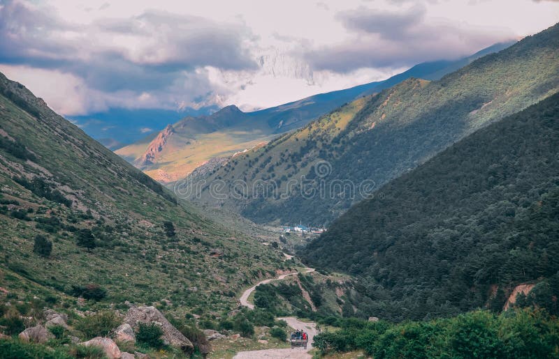 Tough High Mountain Road by Big Truck Stock Image - Image of beautiful ...
