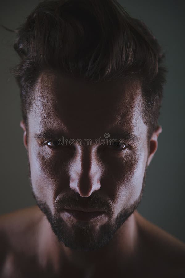 Tough man looking at you stock image. Image of adult - 70088287