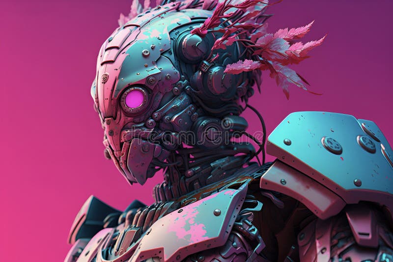 Tough Humanoid Warrior Robot Mascot Vector Illustration Stock Vector ...