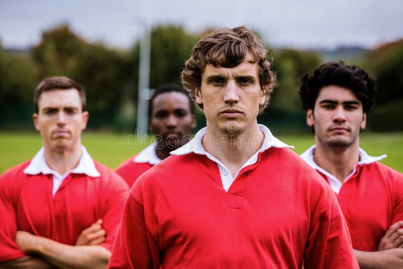 Tough Rugby Players Ready To Play Stock Photo - Image of pitch ...