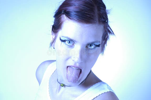 Tounge out stock image. Image of feather, girlie, bright - 303637