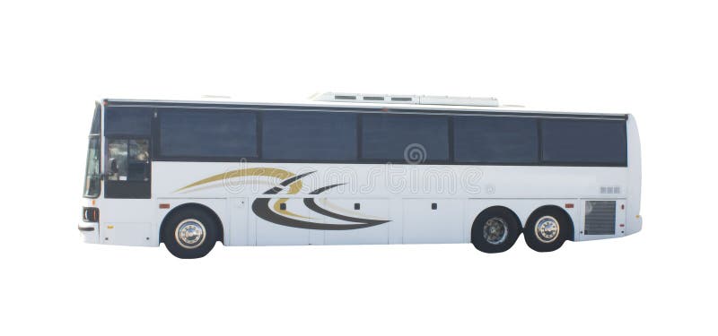 Modern Luxury Motor Coach Tour Bus, Isolated White Stock Image - Image ...