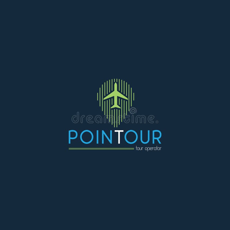 Tour Company Logos Created from Green Navigation and Airplane Vector ...