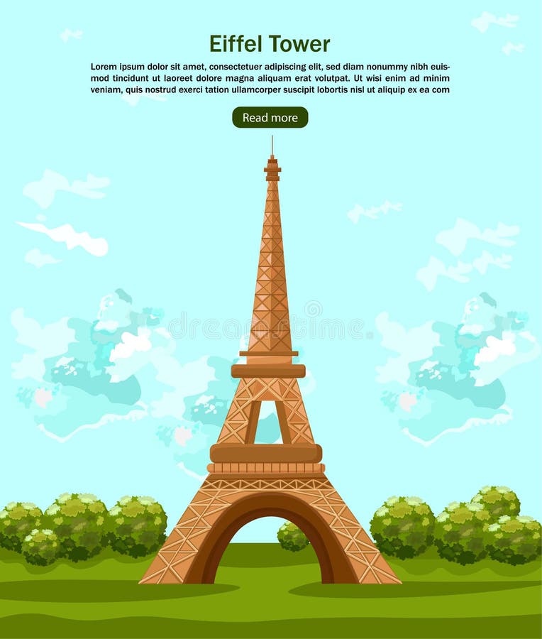 Tour Eiffel Paris Vector Card. Beautiful Summer Backgrounds Stock ...