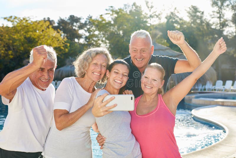Tour Group Makes Selfie with Tour Guide Stock Image - Image of seniors ...