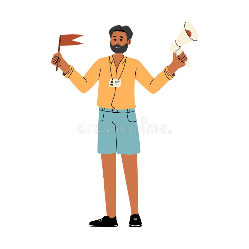 Tour Guide Character. Isolated Vector Illustration Stock Vector ...