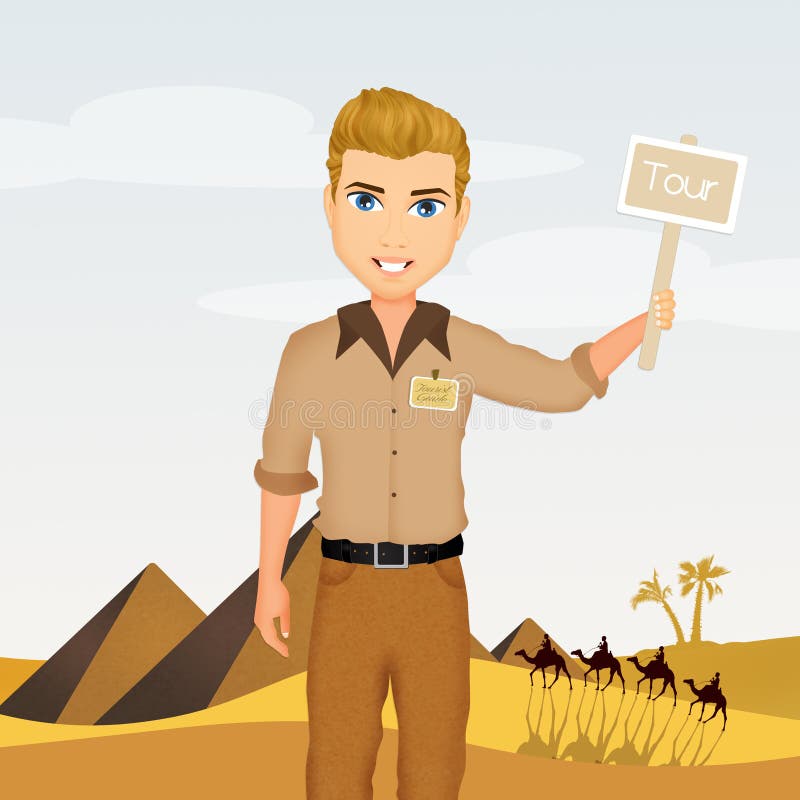 Tour guide in Egypt stock illustration. Illustration of culture - 120081925