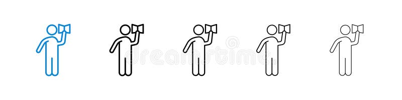 Tour Guide People Icon Isolated on White Background Stock Vector ...