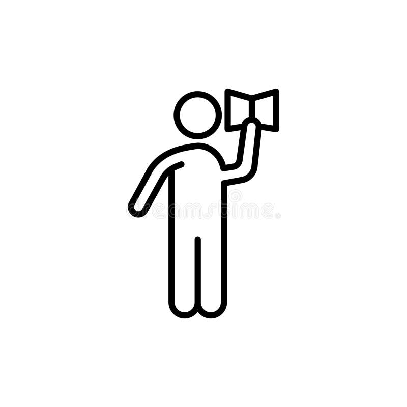 Tour Guide People Icon Isolated on White Background Stock Vector ...