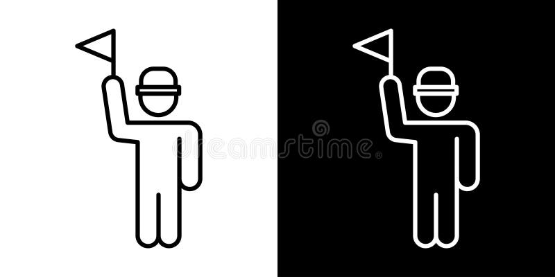 Tour Guide Thin Line Vector Icon Set Stock Vector - Illustration of ...