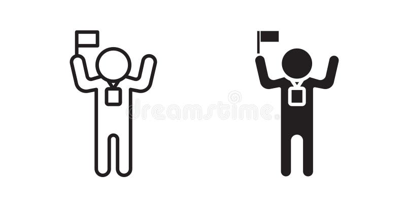 Tour Guide Thin Line Vector Icon Set Stock Vector - Illustration of ...