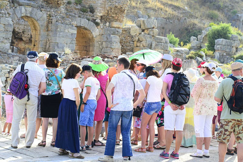Tour Guide with Tourists on the Ruins Editorial Image - Image of ...