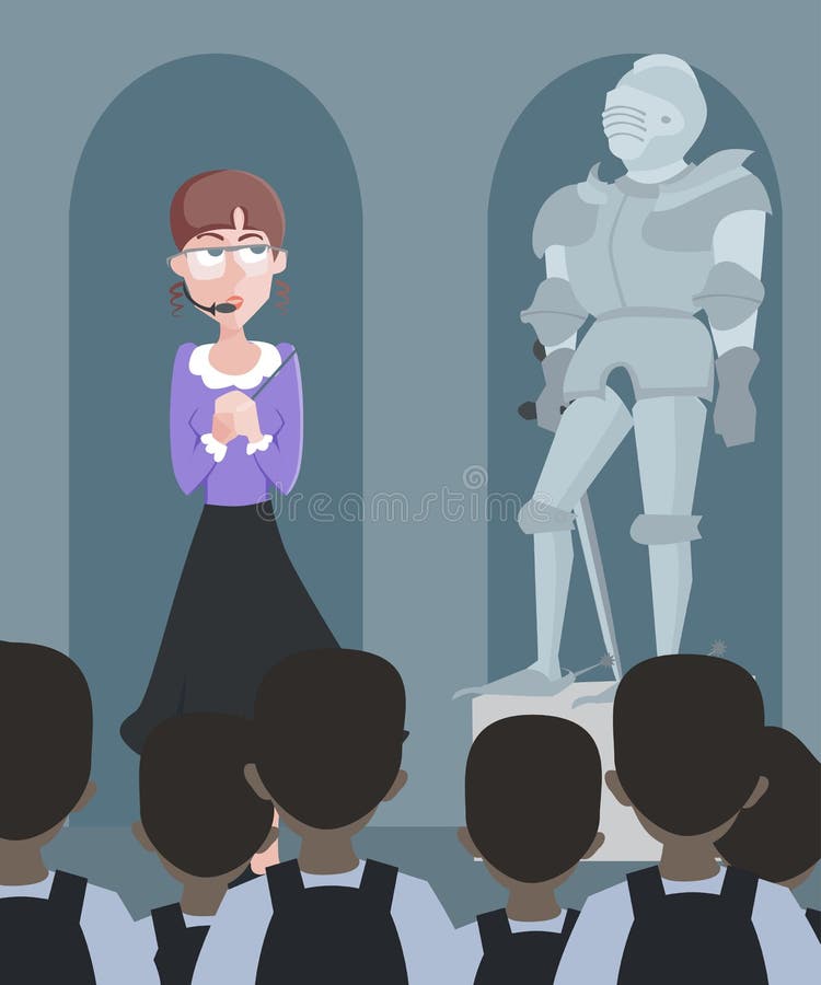 Tour of the History Museum Vector Cartoon Stock Vector - Illustration ...