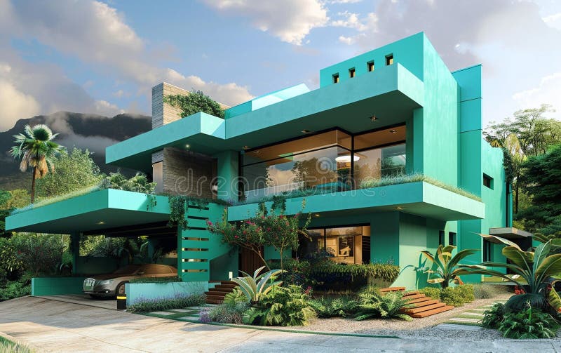 A Tour of a Stylish Two-Story Home -Generative Ai Stock Illustration ...