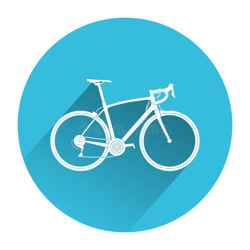 Touring Bicycle Icon. Blue Bike Stock Vector - Illustration of pedal ...