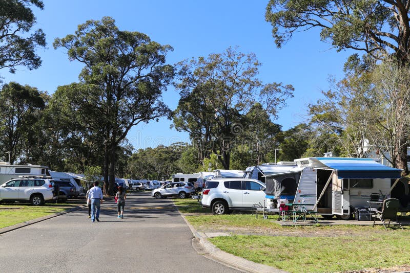Touring Car Camp in Australia Editorial Stock Image - Image of tree ...