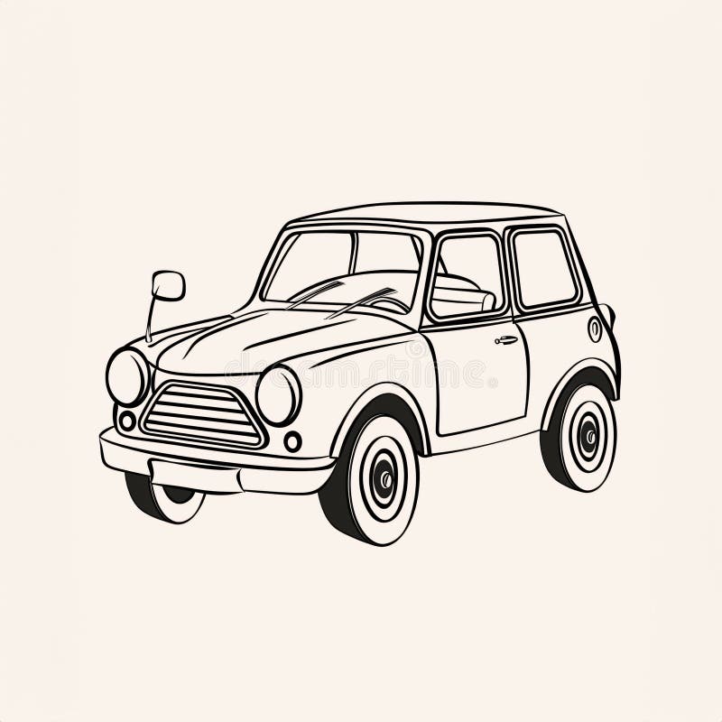 Touring Car - a Drawing of a Small Car Stock Illustration ...