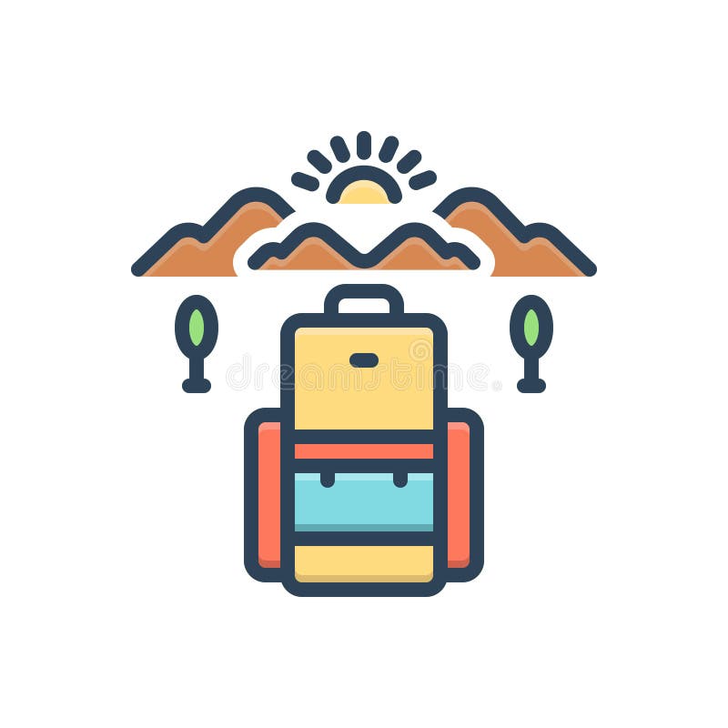 Color Illustration Icon for Touring, Tourism and Ramble Stock Vector ...